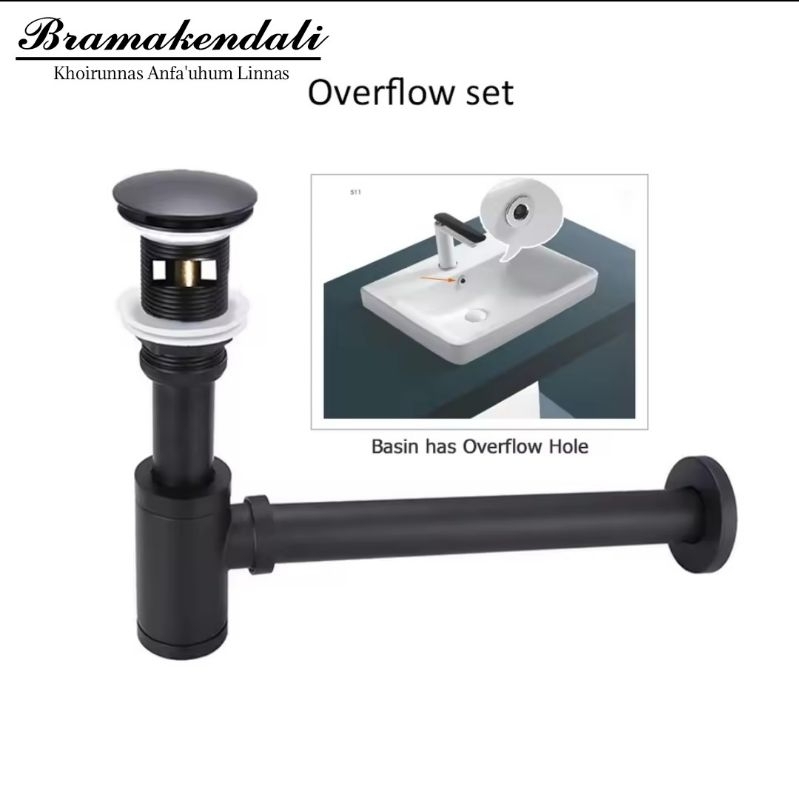 Jual Sifon Botol Wastafel Stainless HITAM Overflow | Siphon Bottle ...