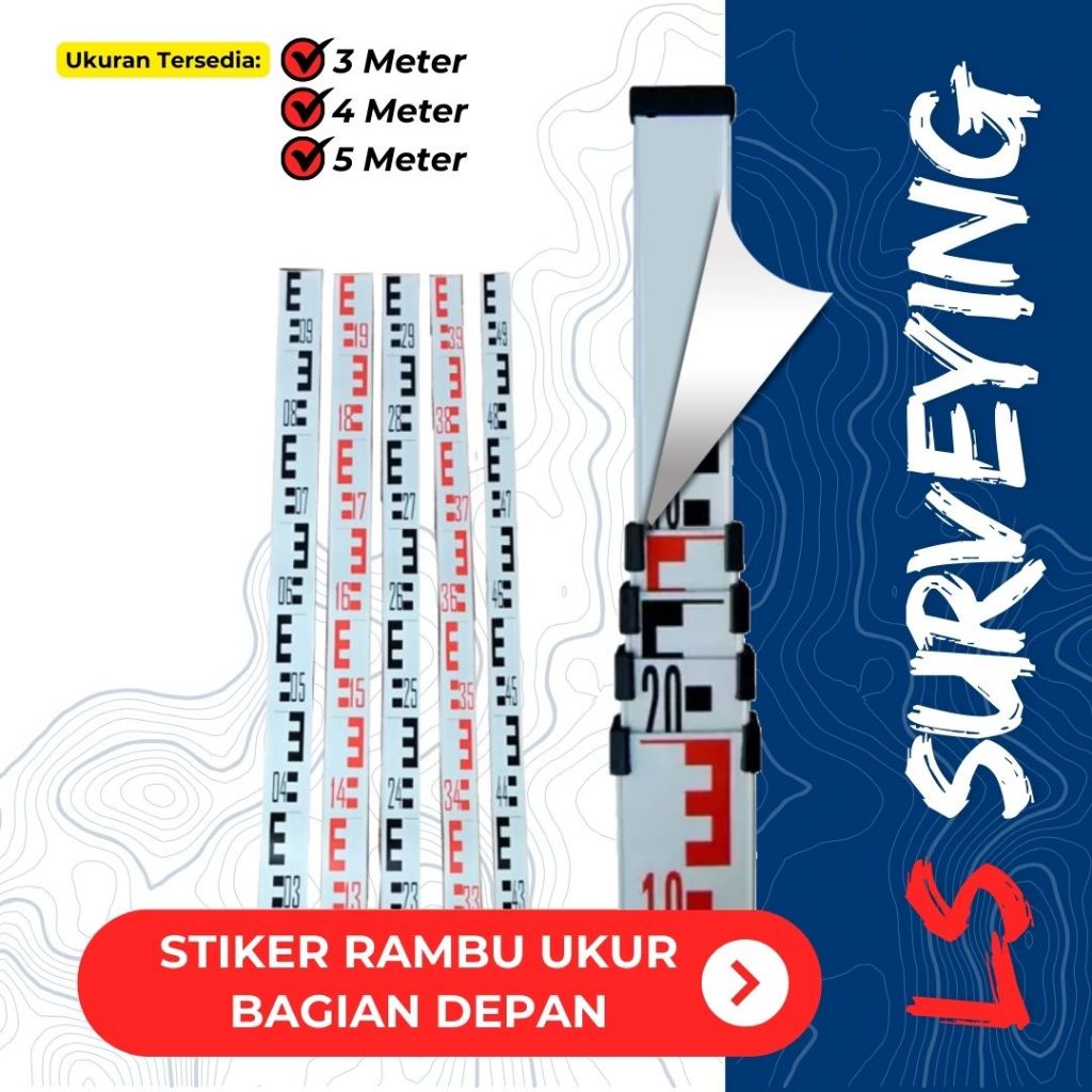 Jual Jual Stiker Bak Ukur 3 meter Sticker Vinyl Rambu Survey 3M ...