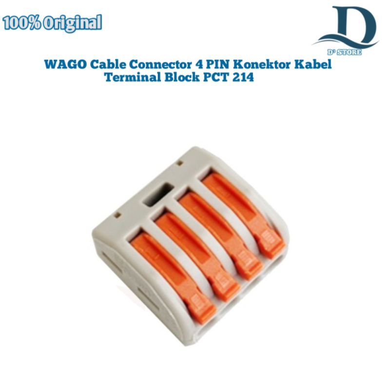 Jual WAGO Cable Connector 4 Pin Konektor Kabel Terminal Block PCT 214 | Shopee Indonesia