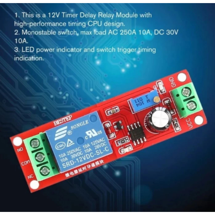 Jual Timer Delay ON NE555 Time Delay Switch Relay 5V Speaker Protection ...