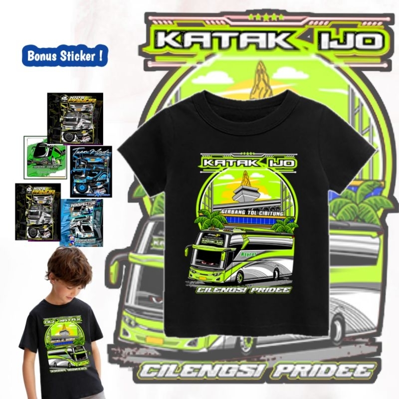 Jual baju anak Kaos Anak bus bus katak ijo bus kids Panda Ratu Pandora ...