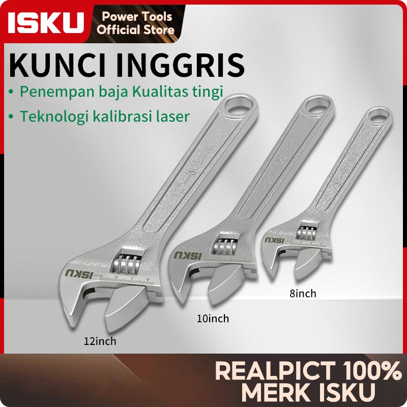 Jual ISKU Kunci Pas Kunci Pas Dapat Disesuaikan Ukuran 8/10/12 Inci ...