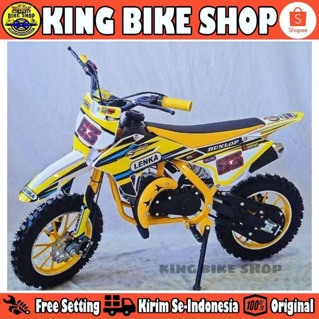 Jual Motor Bensin Mini Trail LENKA MC 63 2 Tak Double Knalpot | Shopee ...