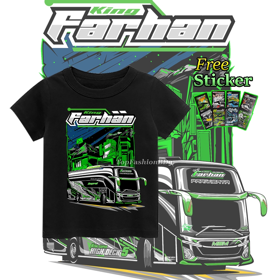 Jual Baju Anak Bus KING FARHAN JETBUS 5 Kaos Vektor Bus Telolet Anak ...