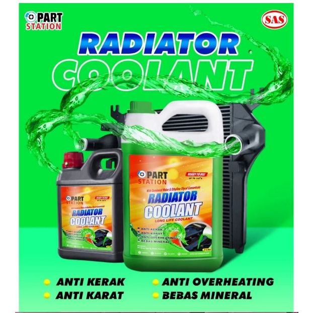 Jual AIR RADIATOR COOLANT 5L HIJAU PART STATION | Shopee Indonesia