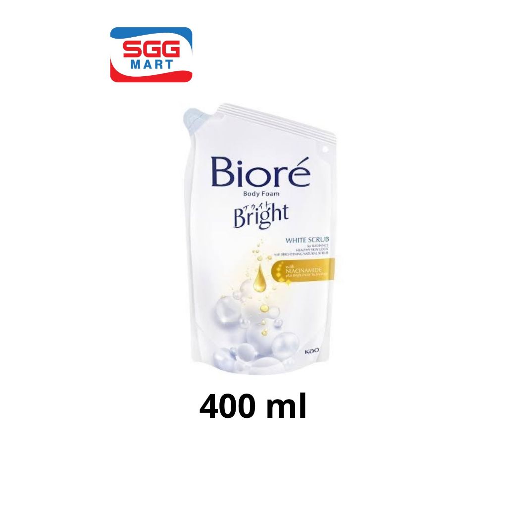 Jual Biore Body Foam Bright White Scrub Niacinamide 400ml | Shopee ...