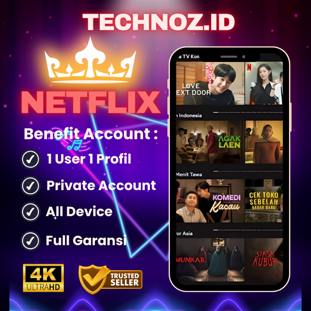 Jual NETFLIXX SEBULAN PREMIUM 4K UHD FULL GARANSI ANTI LIMIT SCREEN MURAH | Shopee Indonesia