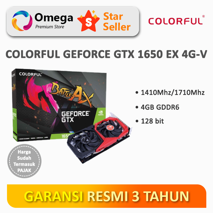Jual VGA Colorful GeForce GTX 1650 EX 4GB DDR6-V | Shopee Indonesia