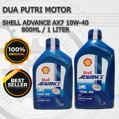 Jual Oli Shell Advance AX7 10W-40 Orisinil 4 Tak 800ml dan 1 Liter ...