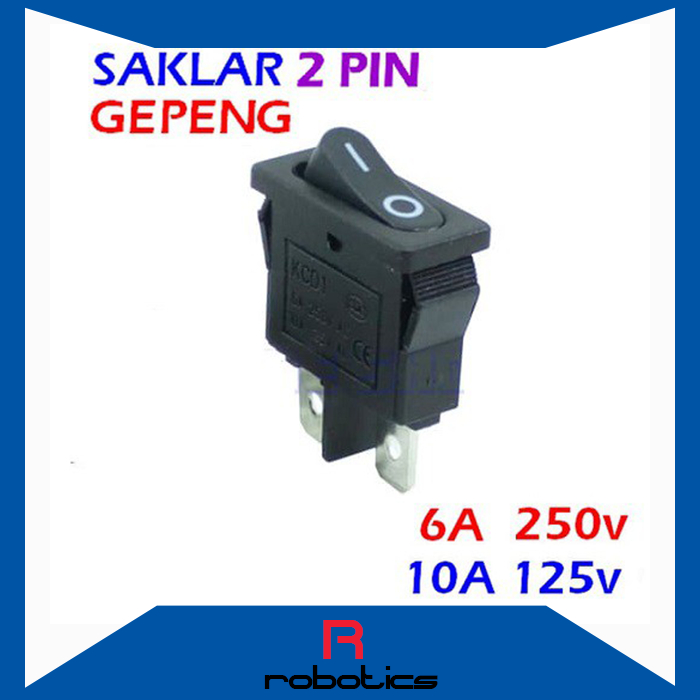 Jual Saklar Gepeng Kecil 2 Pin Tanpa Lampu Flat Rocker Switch On Off ...
