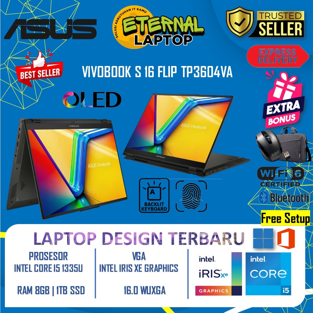 Jual Laptop Asus Vivobook S 16 Oled TP3604VA Intel i5 1335U 8GB / 1TB ...