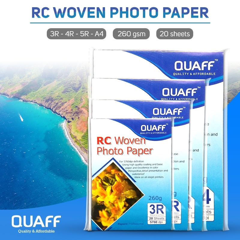 Jual QUAFF RC Woven Photo Paper 260gsm Resin Coated Waterproof No Back ...