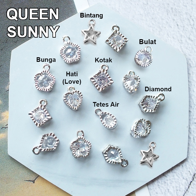 Jual Charm Korea Mutiara Bunga Diamond Tetes Air Hati Love Warna Silver ...