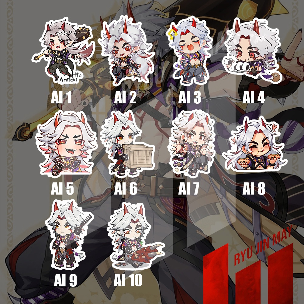 Jual Sticker Anime - Genshin Impact - Arataki Itto | Shopee Indonesia