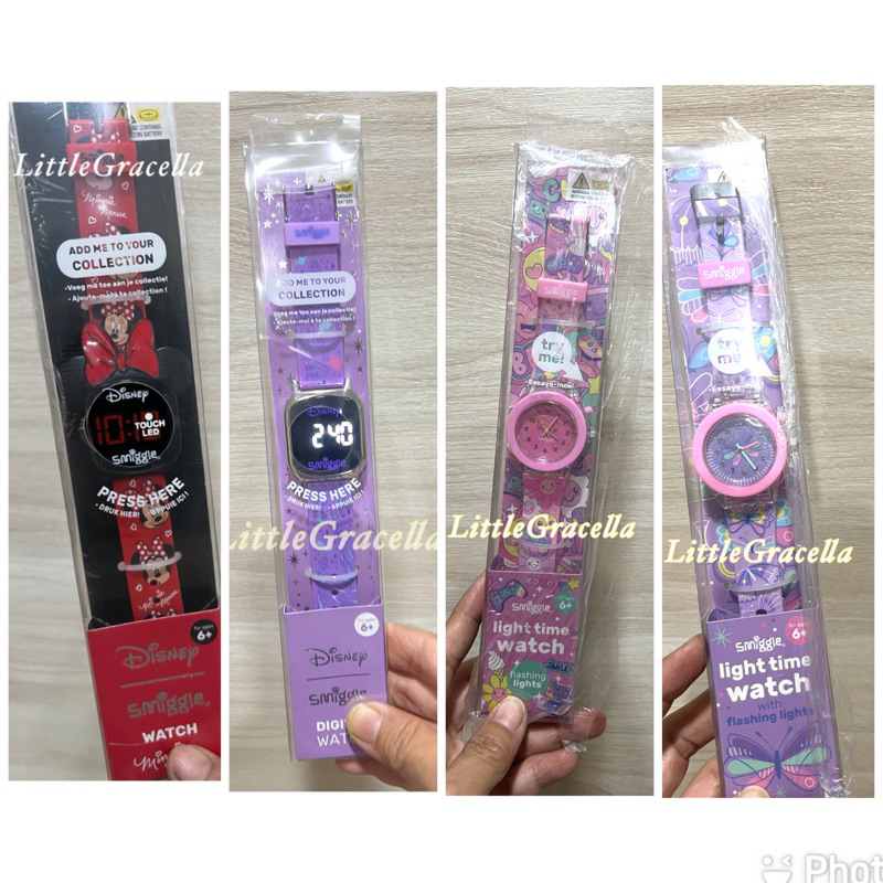 Jual Smiggle watch hi there / disney princess /minnie mouse light up ...