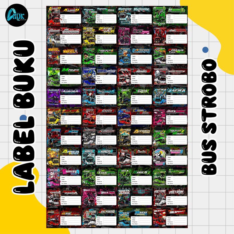 Jual (isi 44)FREE STICKER CETAK LABEL BUKU PELAJARAN SEKOLAH BUSMANIA ...