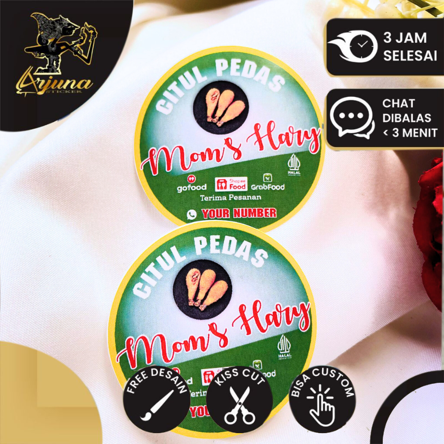 Jual 2-4 Arjuna Sticker Print Chromo Cireng Cilok Cibay Stiker Label ...