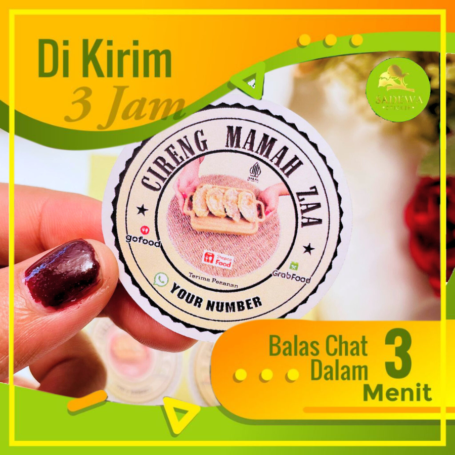 Jual 9-15 Sadewa Cetak Sticker Cireng Label Kemasan Cemilan Jajanan ...