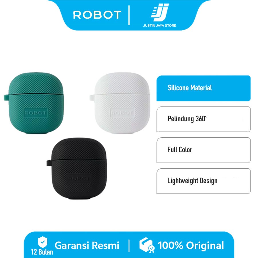 Jual ROBOT Airbuds Liquid Silicone Case Pelindung Case TWS T60 Original ...