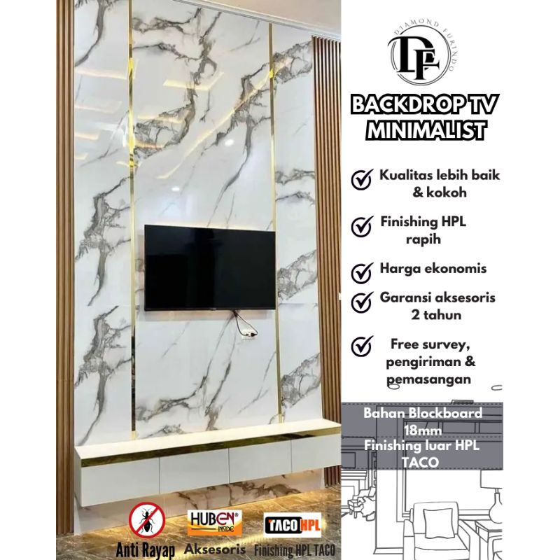 Jual BACKDROP TV Minimalist custom minimalist Tebal .bahan 18mm ...