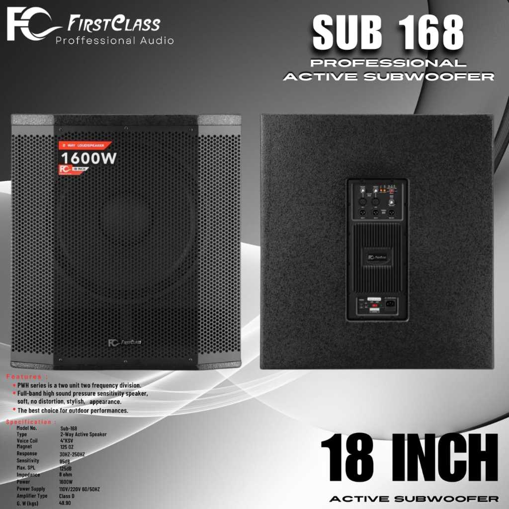 Jual subwoofer aktif firstclass sub 168 / sub168 18 inch class d 1600 watt 1 buah original ...