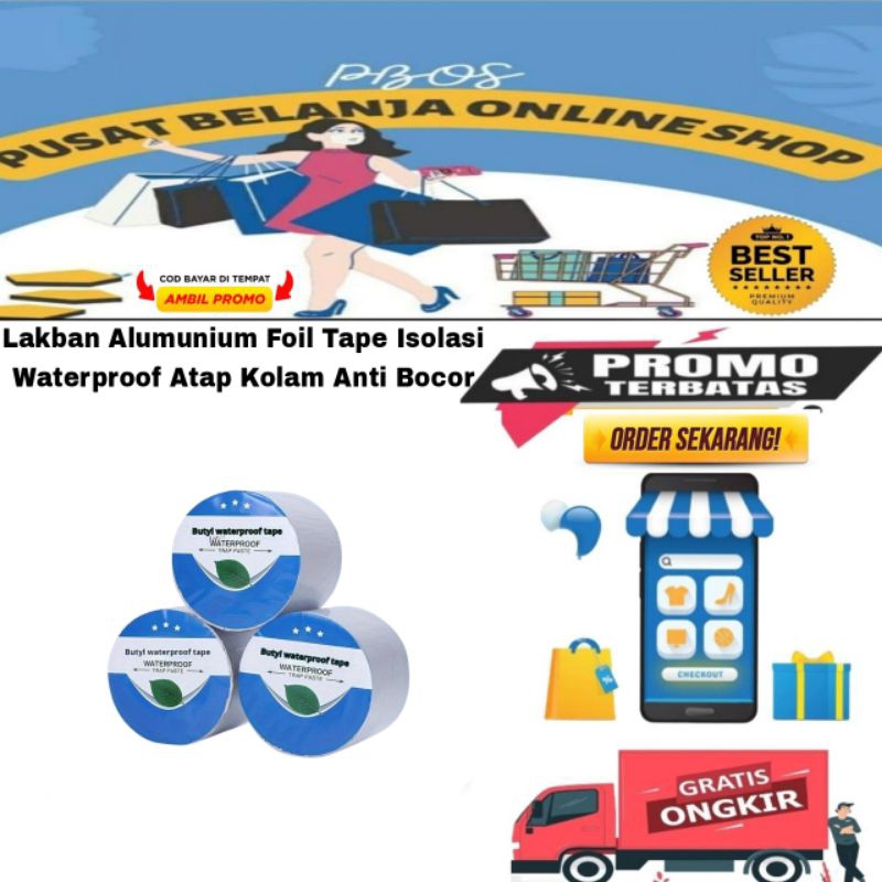 Jual Lakban Alumunium Foil Tape Isolasi Waterproof Atap Kolam Anti ...