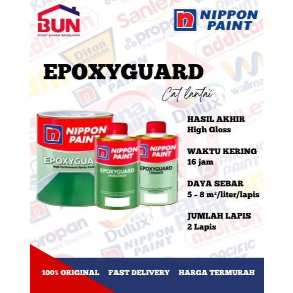 Jual CAT EPOXYGUARD 3 KOMPONEN 0,9 LITER WARNA TERN GREY / CAT LANTAI ...