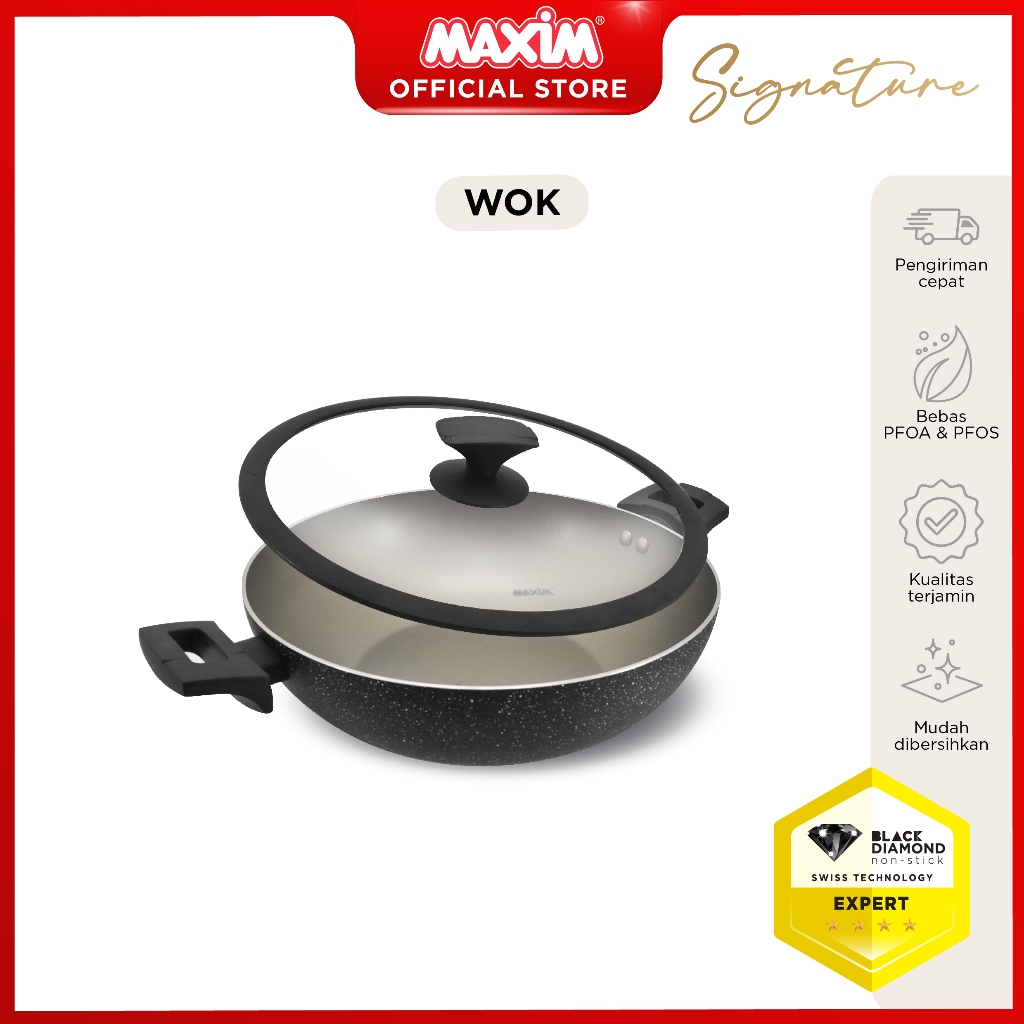 Jual Maxim Signature Wajan Teflon Anti Lengket 30cm Wok | Shopee Indonesia