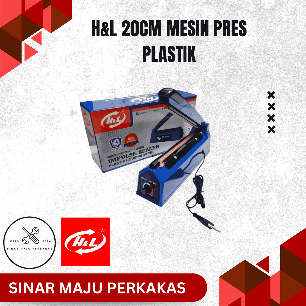 Jual H&L 20CM Mesin Pres Plastik / Impluse Sealer Body Plastik 200mm ...