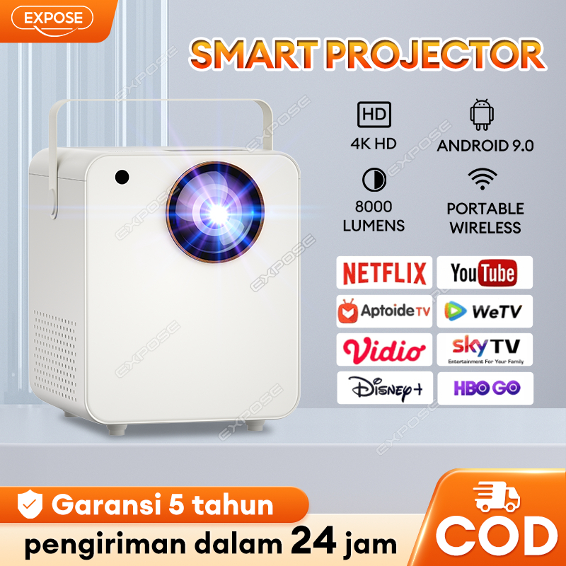 Jual Proyektor mini Android Ram 2GB Built-in speaker Proyektor portable Home Projector WiFi ...