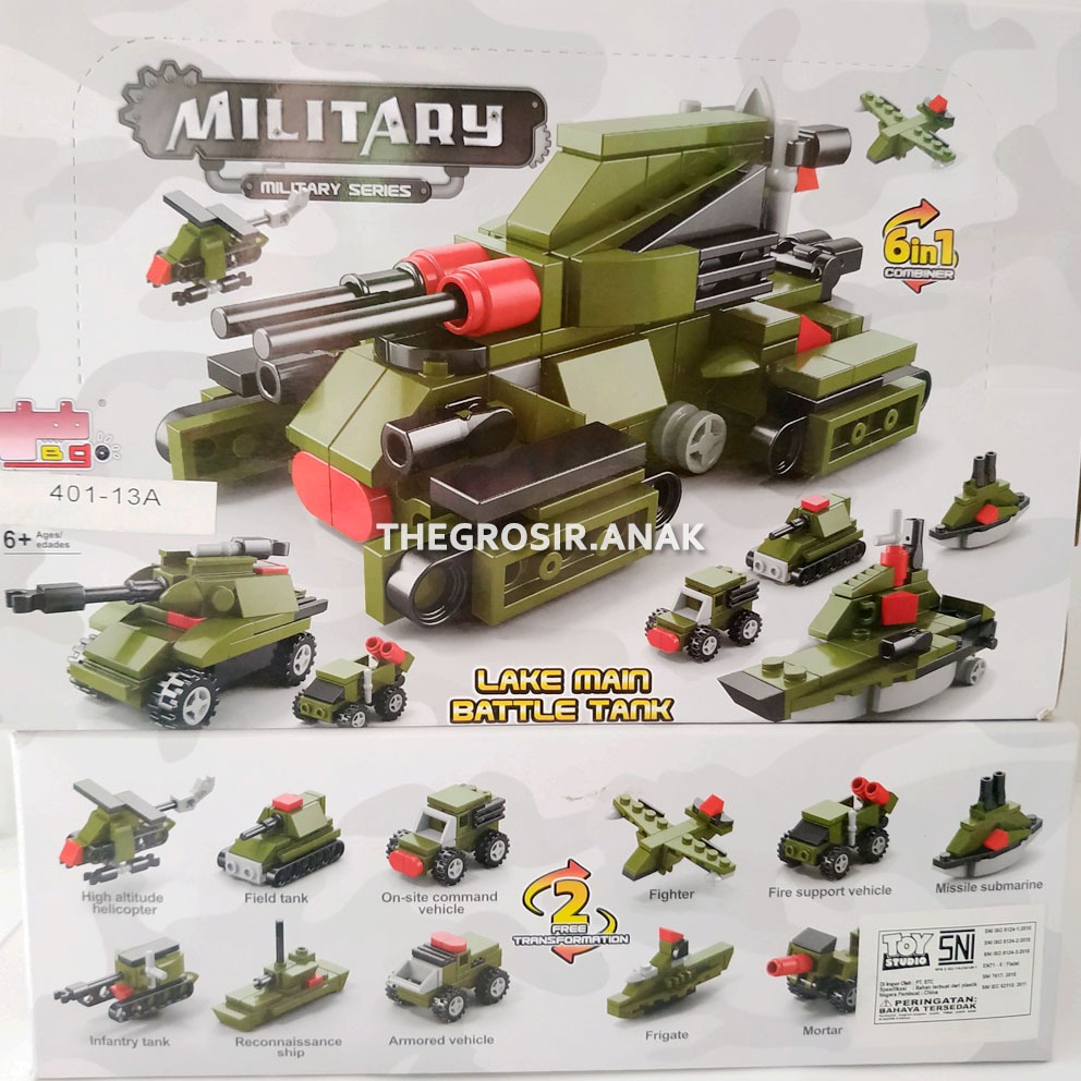 Jual TGA Military Battle Tank 6in1 ISI 6 Mainan DIY Bricks Balok Susun Tank Helikopter Tentara ...