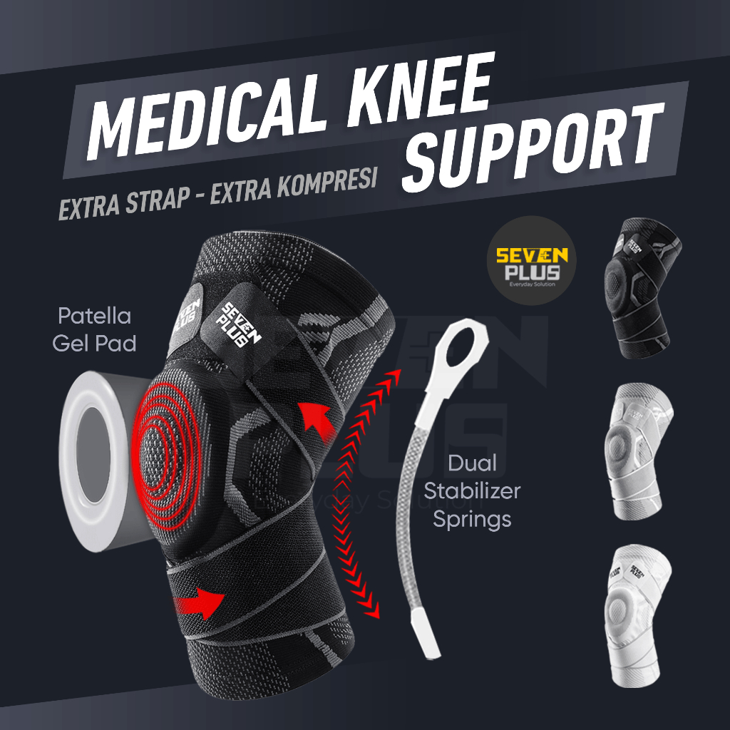Jual SevenPlus Deker Pelindung Lutut Extra Patella Gel - Spring - Strap / Knee Pad Basket ...