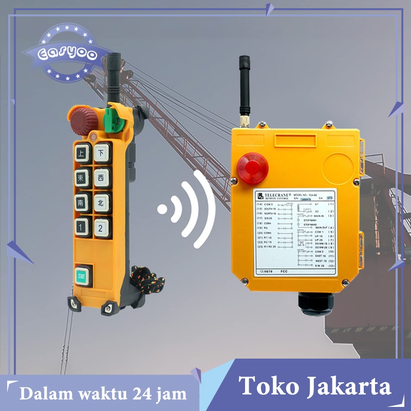 Jual 380V F24-8D/10D Wireless Remote Control Hoist Crane Push Button ...