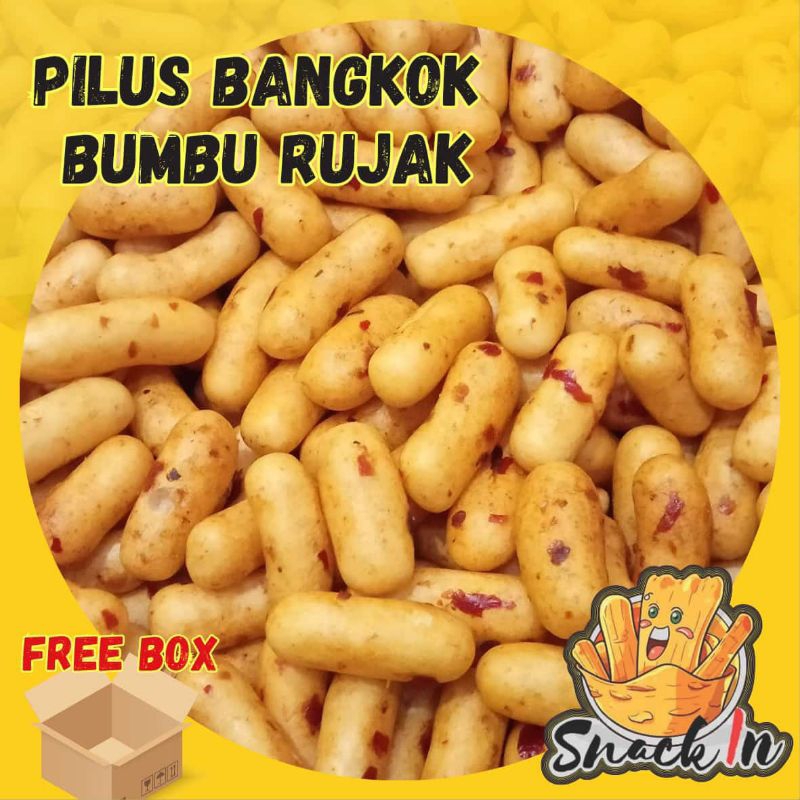 Jual Snackin 1000 gram Pilus Bangkok Bumbu Rujak Cemilan Pilus Ikan ...