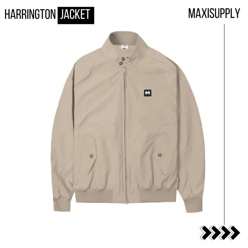 Jual Maxisupply Jacket Harrington Basic Pria Reguler Fit | Cream ...