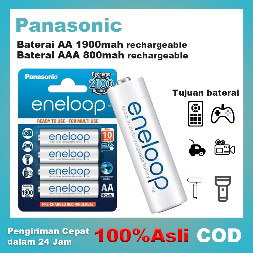 Jual Original Eneloop1900mAh baterai aa rechargeable 1.2v AA Baterai isi ulang x4 (Putih) Tahan ...
