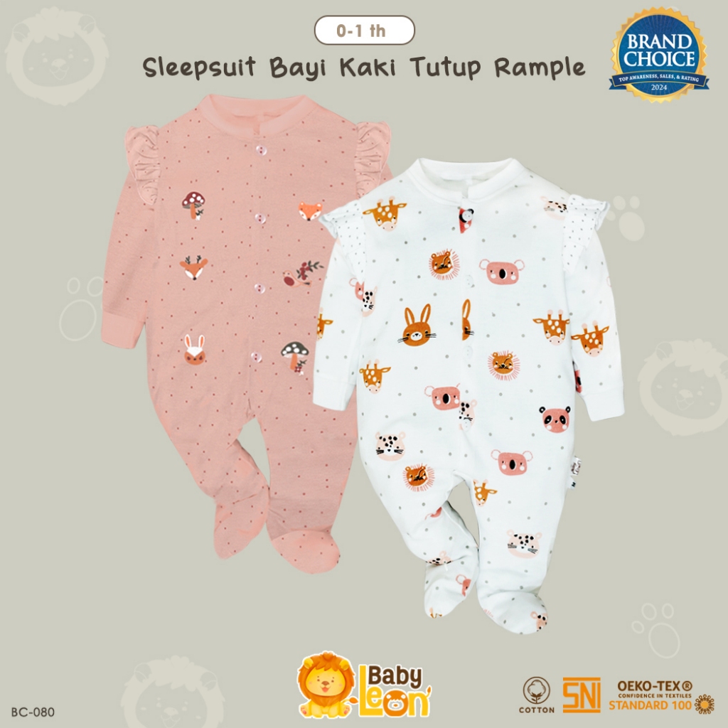 Jual Sleepsuit Bayi BABY LEON Baju Bayi Sleepsuit Jumpsuit Bayi Lengan ...