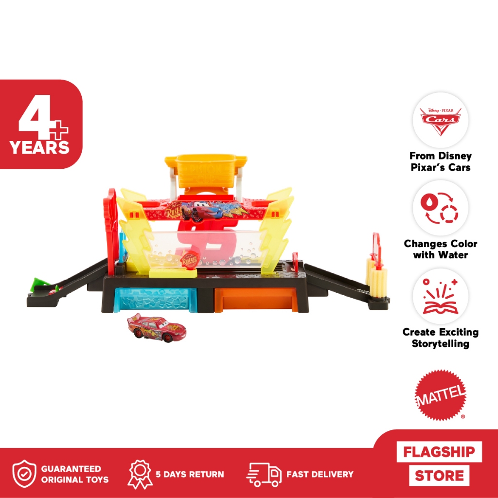 Jual Pixar Cars Color Changers Race Ready Car Wash Playset - Mainan ...