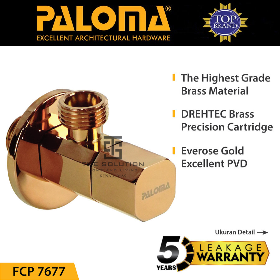 Jual Stop Kran PALOMA FCP 7677 Tembok Jet Shower Wc Ball Valve Air 1/2 ...