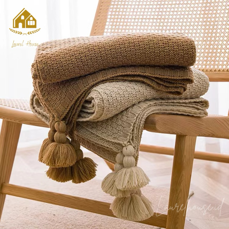 Jual LONDON Travelling /sofa blanket classic style decoration knitted ...