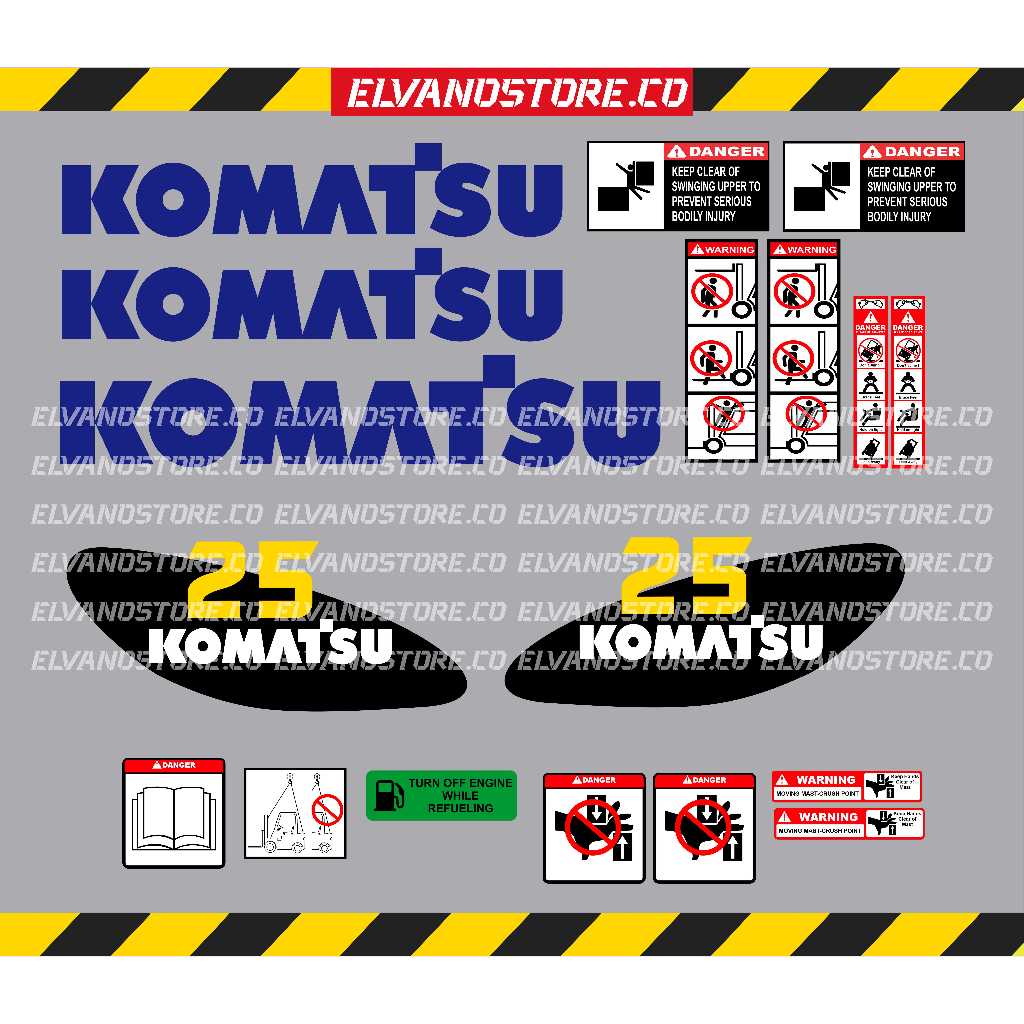 Jual STICKER ALAT BERAT STIKER Forklift Komatsu 25 BAHAN HIGH QUALITY ...