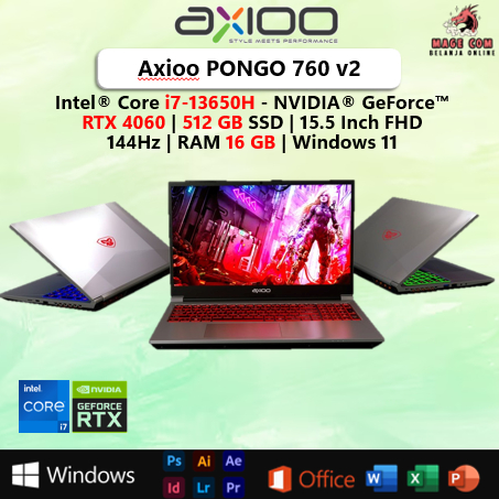 Jual Laptop Gaming AXIOO PONGO 760 V2 I7 13620H RTX4060 8GB/ 16GB 512GB ...