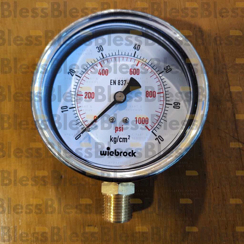 Jual Pressure Gauge 2 1/2" / 2.5" Raket / Bottom Wiebrock - 25 - 500 kg ...