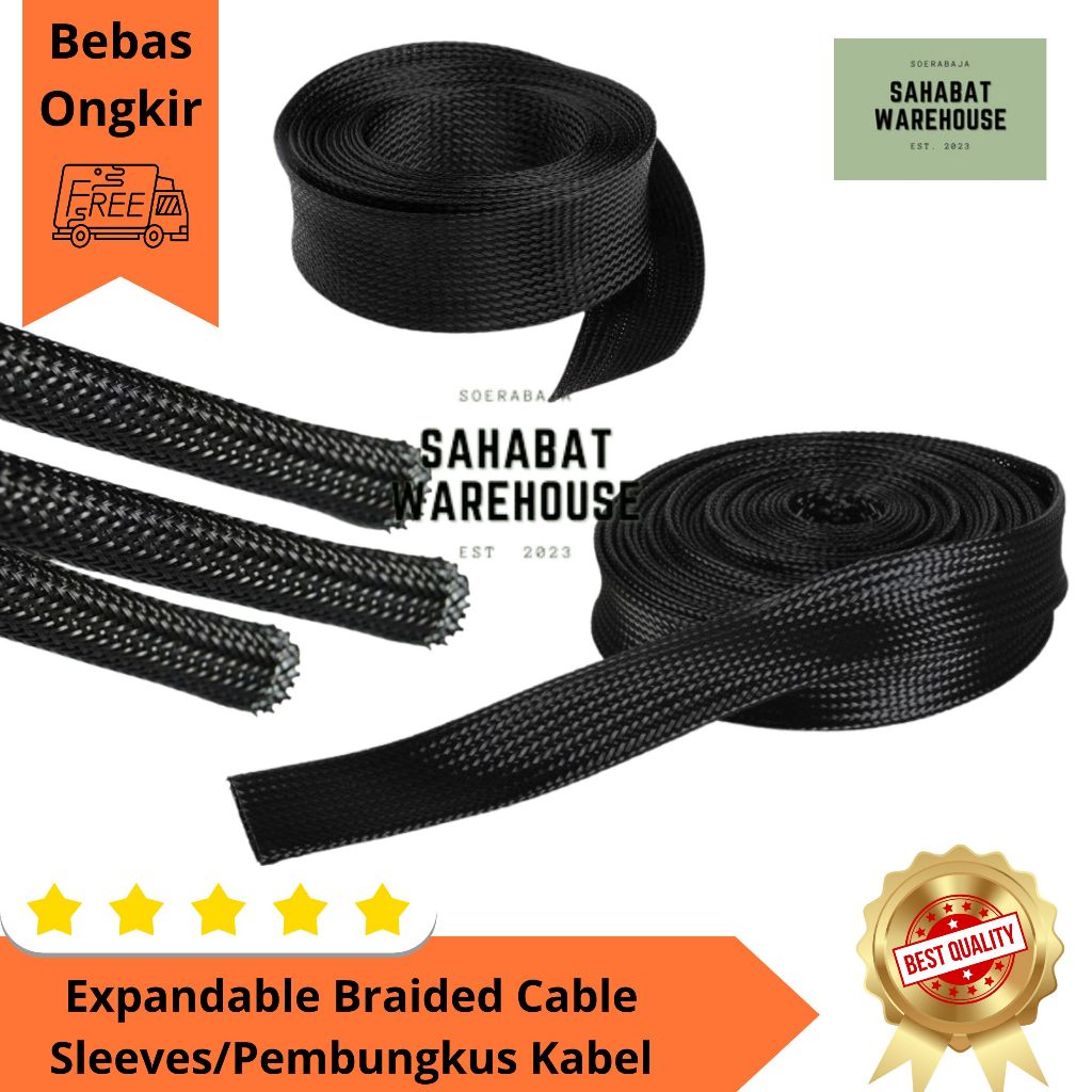 Jual Pembungkus Kabel Expandable | Braided Sleeve / Sleeving 12MM, 14MM ...