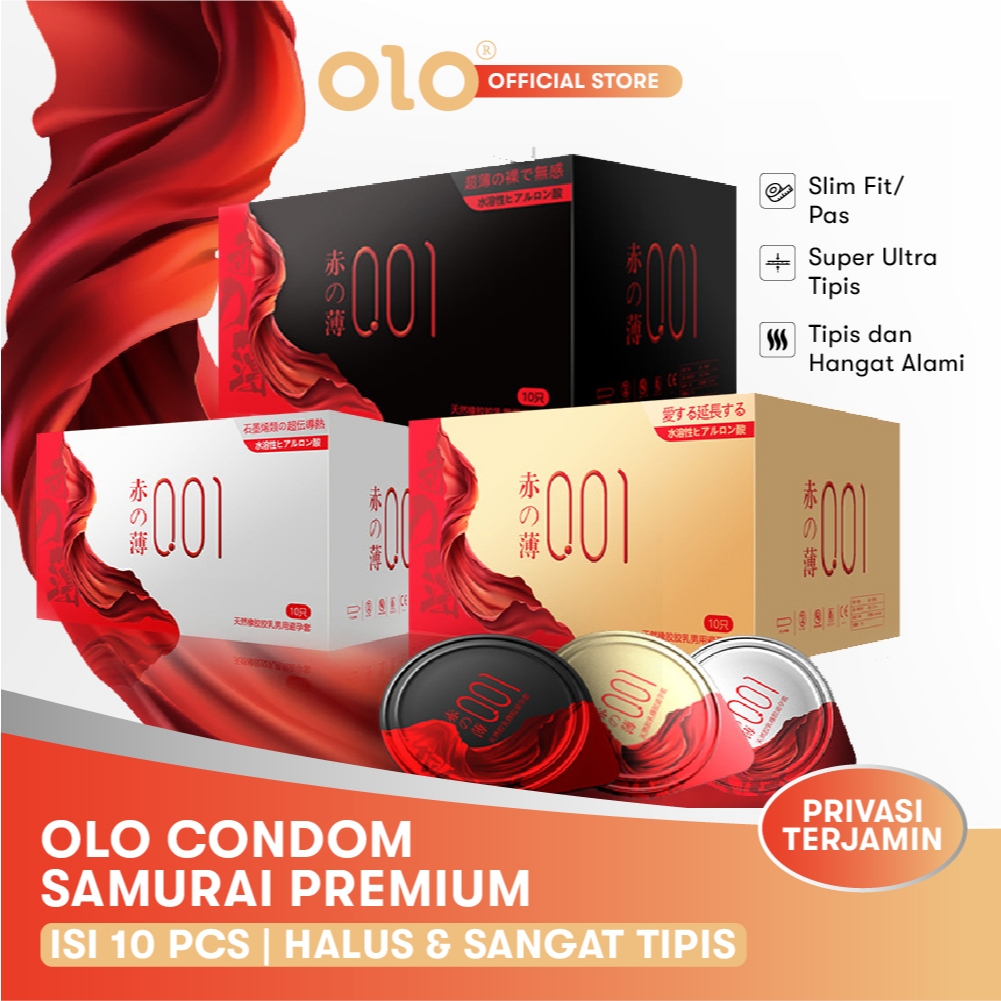 Jual Kondom OLO 001 Samurai Series Varian Hitam/Putih/Emas 1 Box Isi 10 Pcs Paling Tipis Premium ...