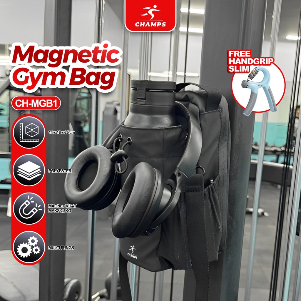 Jual CHAMPS Magnetic Gym Bag | Tas Gym Magnet Sling Bag | Tas Olahraga ...