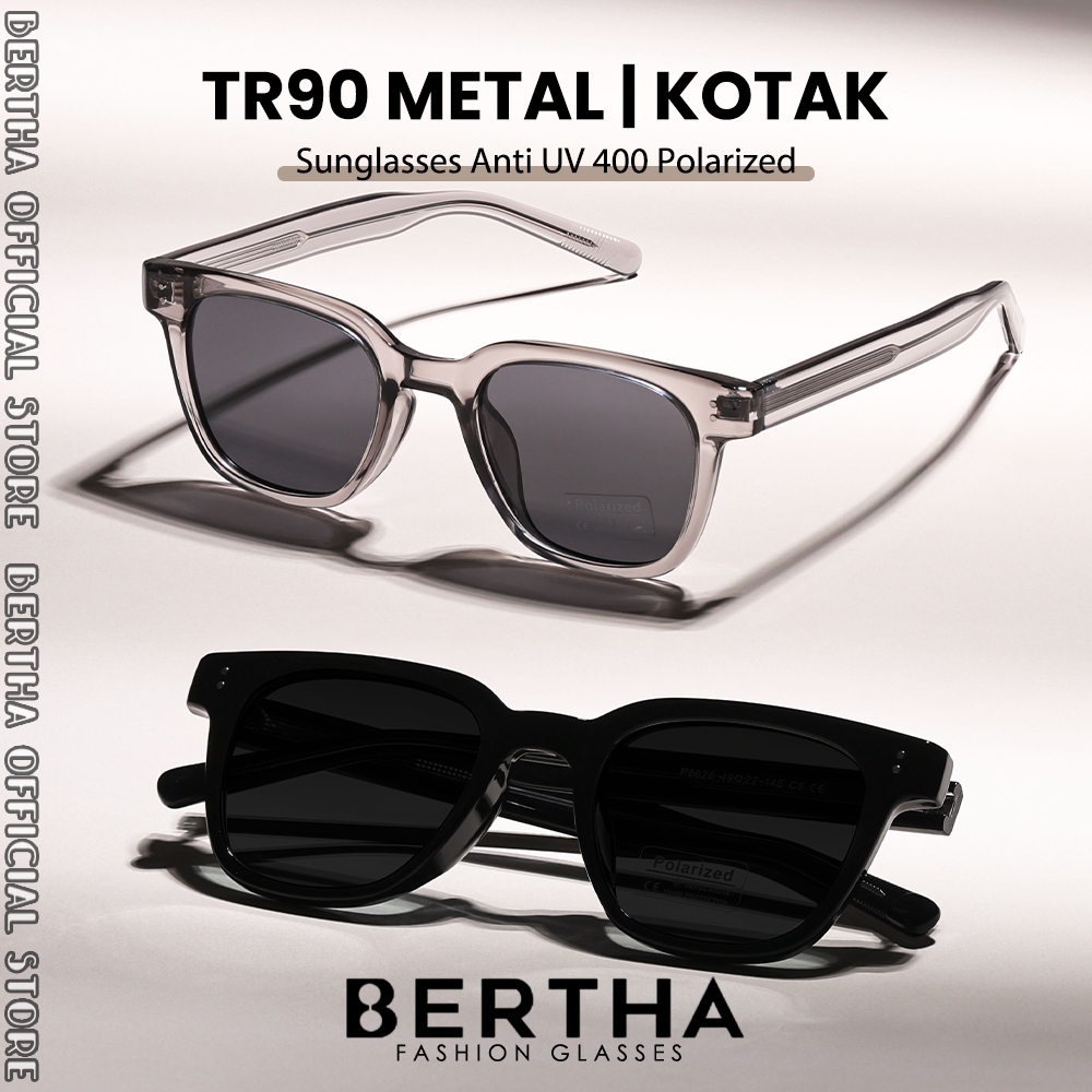 Jual Bertha Kacamata Sunglasses Polarized Anti Silau Style Kotak Simple Bahan TR90+Metal Kokoh ...