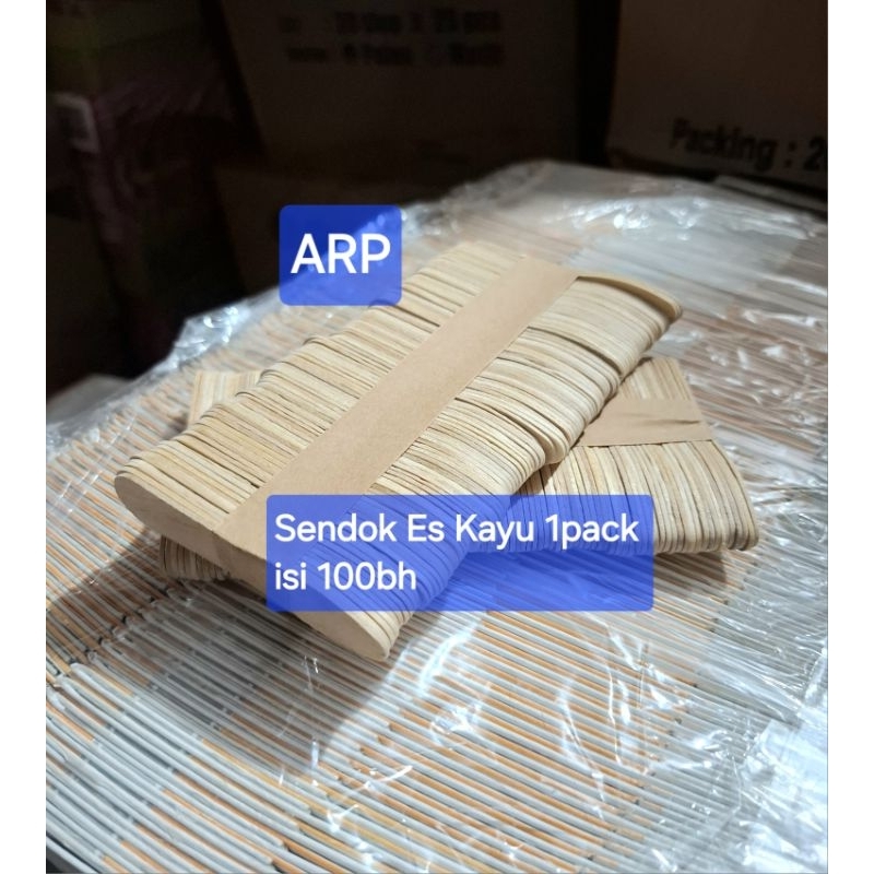 Jual sendok es kayu isi 100bh/sendok kayu es krim isi 100bh/sendokk es ...