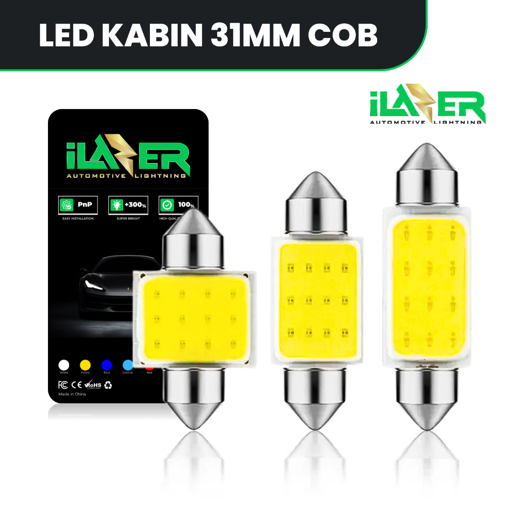 Jual [iLazer] Lampu LED Kabin Plafon Mobil 31mm Festoon COB 12 Plasma ...