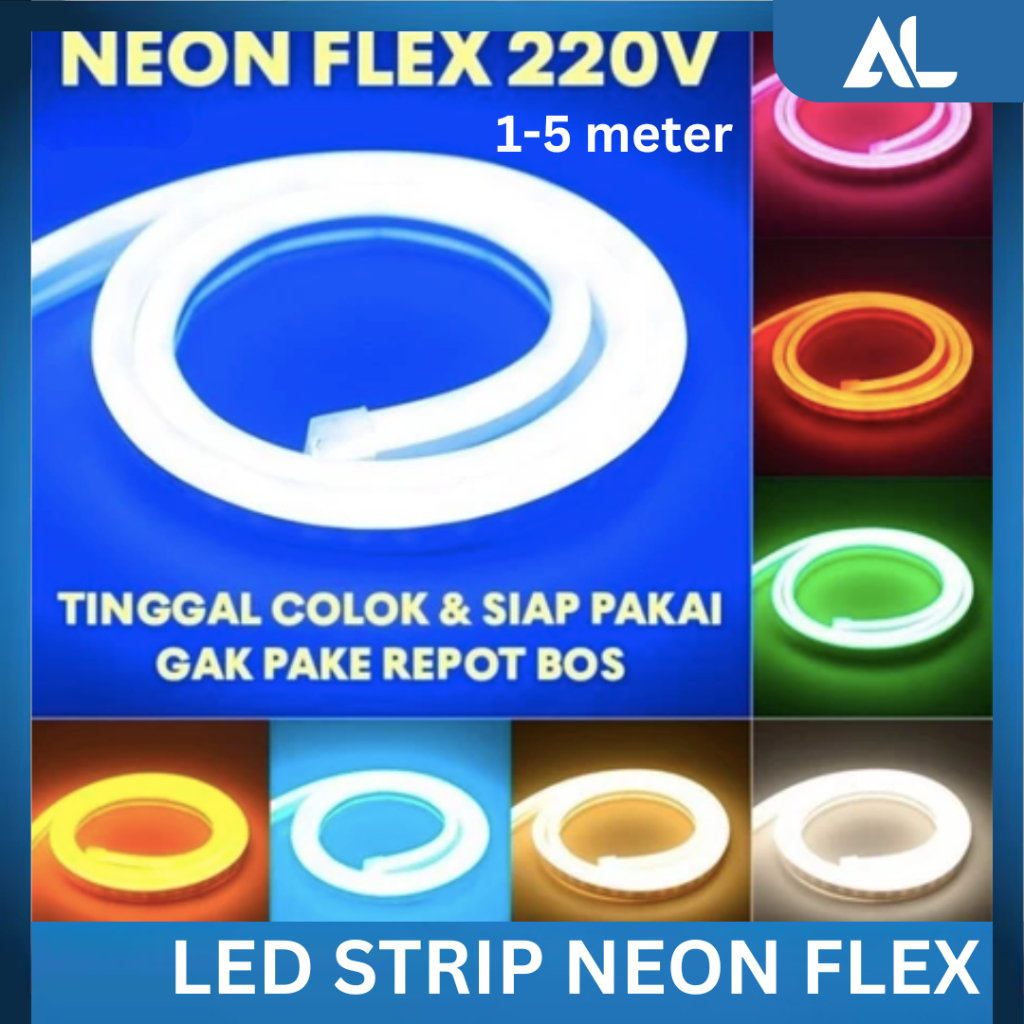 Jual PAKET LAMPU LED NEON FLEX 1M - 5M AC 220V LENGKAP TINGGAL COLOK ...